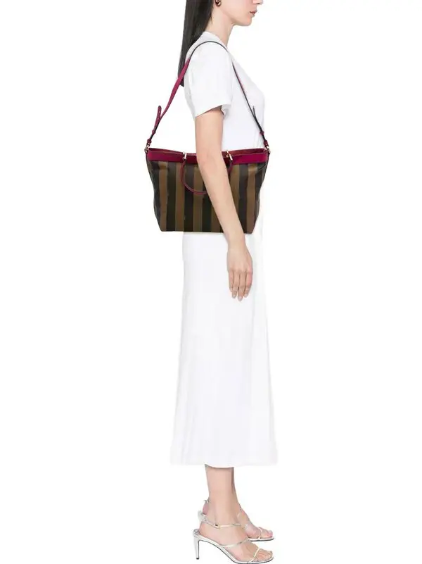 Fendi Pequin Canvas Satchel - Brown