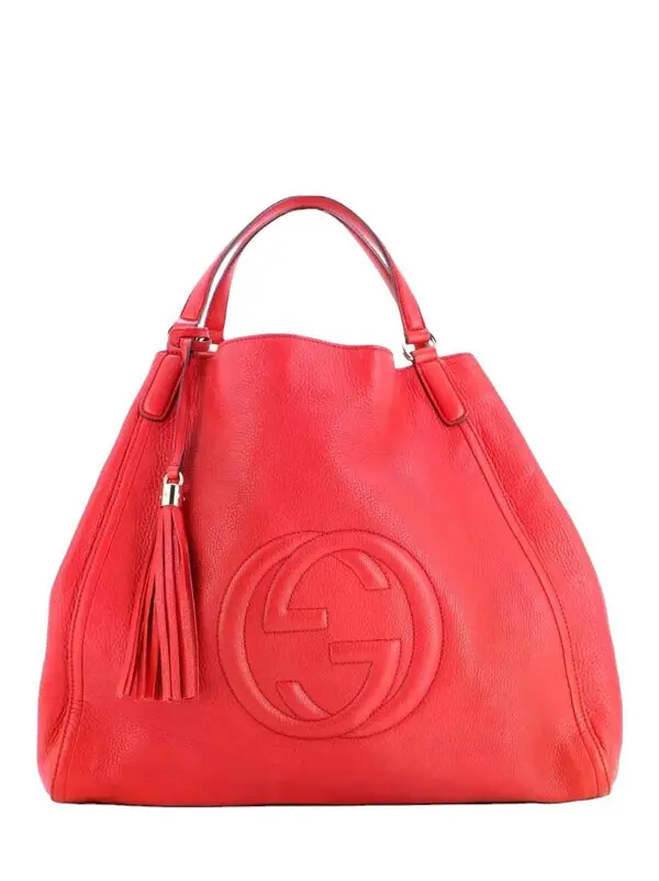 Gucci Soho Leather Large Shoulder Bag - Red