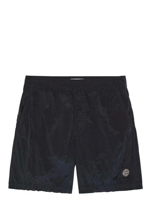 Stone Island Logo-appliqué Nylon Shorts - Navy