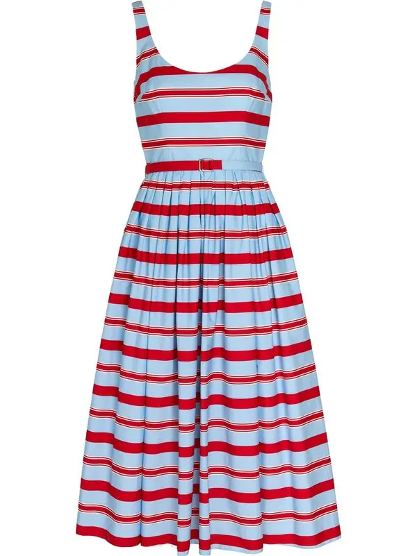 EMILIA WICKSTEAD Rhea Striped Cotton Midi Dress - Multicoloured
