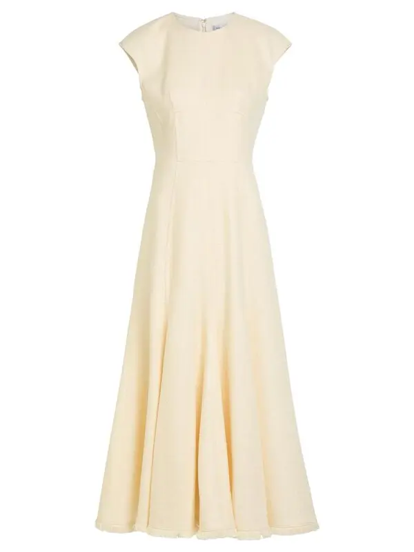 Gabriela Hearst Crowther Silk And Wool-blend Midi Dress - Ivory