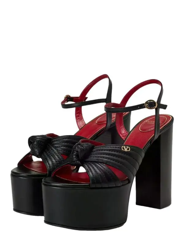 Valentino Garavani Panthea Platform Block Heel Sandals - Black