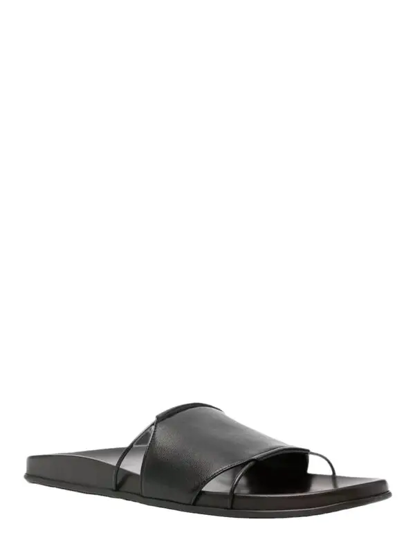 THE ROW Vivienne Slides In Nappa Leather - Black
