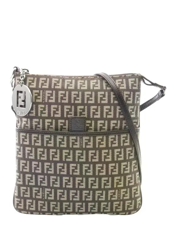 Fendi Zucchino Canvas Crossbody Bag - Brown