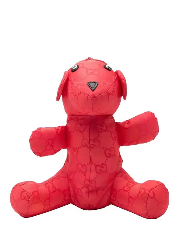 Gucci 2016-2026 Gg Nylon Teddy Bear Pouch - Red