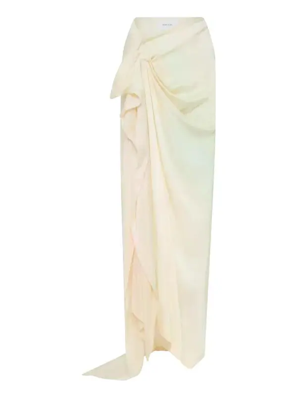 Bondi Born Ardea Draped Maxi Skirt - Neutrals