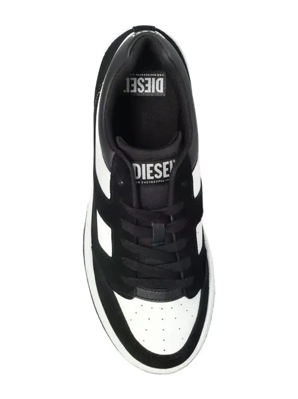 DIESEL® S-d-long Low Leather Sneakers - Black