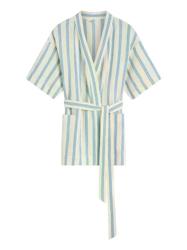 Bondi Born Striped Wrap Tunic - Neutrals