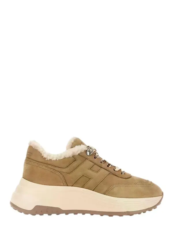 Hogan Hi-fi Shearling Trim Sneakers - Neutrals