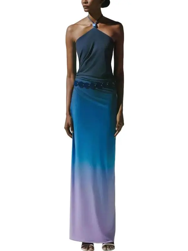 BAOBAB Blake Resin-embellished Ruched Maxi Dress - Blue