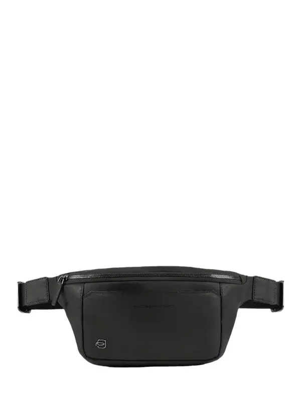 PIQUADRO Logo-plaque Zip-fastening Belt Bag - Black