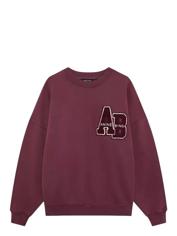 ANINE BING Miles Sweatshirt Letterman Burgundy - Red