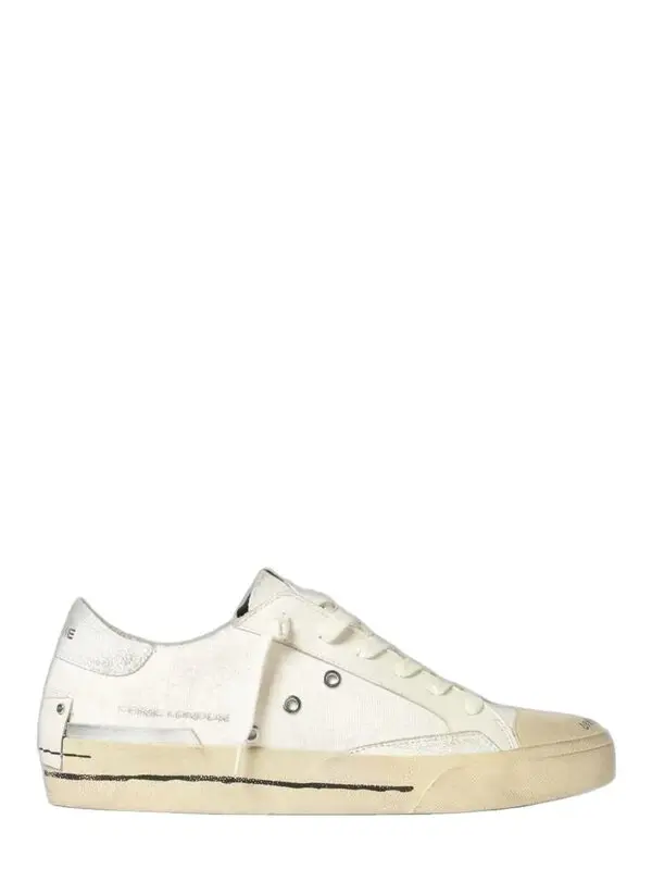 CRIME LONDON Recut Canvas Leather Sneakers - Neutrals