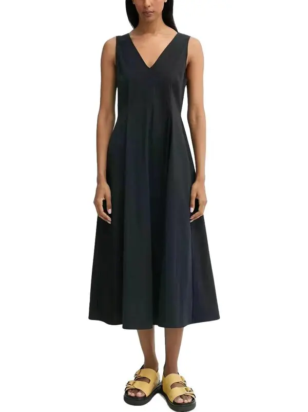 Marc O'polo Sleeveless V-neck Midi Dress - Black