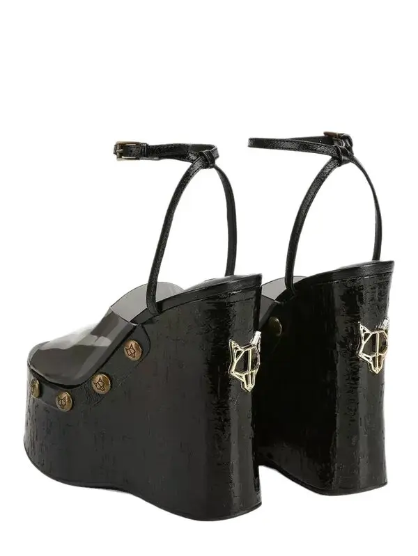NAKED WOLFE Tiger-lilly Wedge Pumps - Black