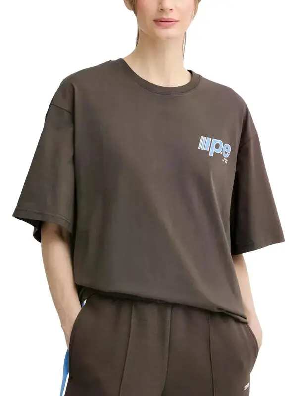 P.E Nation Logo Print T-shirt - Brown