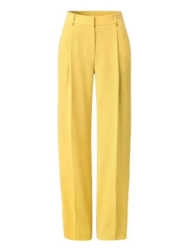 Elisabetta Franchi Logo Plaque Crepe Trousers - Yellow