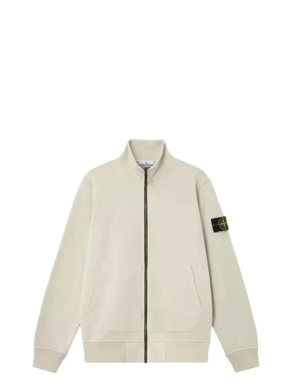 Stone Island Logo-patch Full-zip Sweater - Neutrals