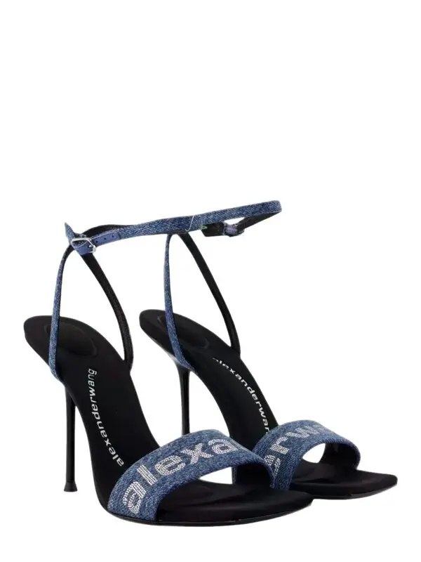 Alexander Wang Julie Billboard Crystal-embellished Sandals - Blue