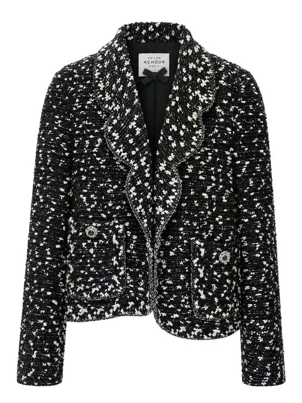 EDWARD ACHOUR PARIS Mélange-effect Bouclé Jacket - Black
