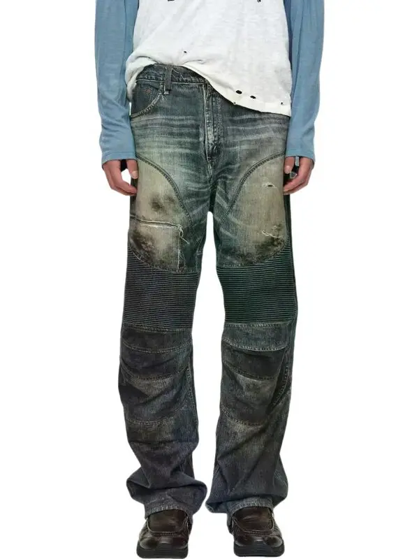 Andersson Bell Distressed Panelled Jeans - Blue