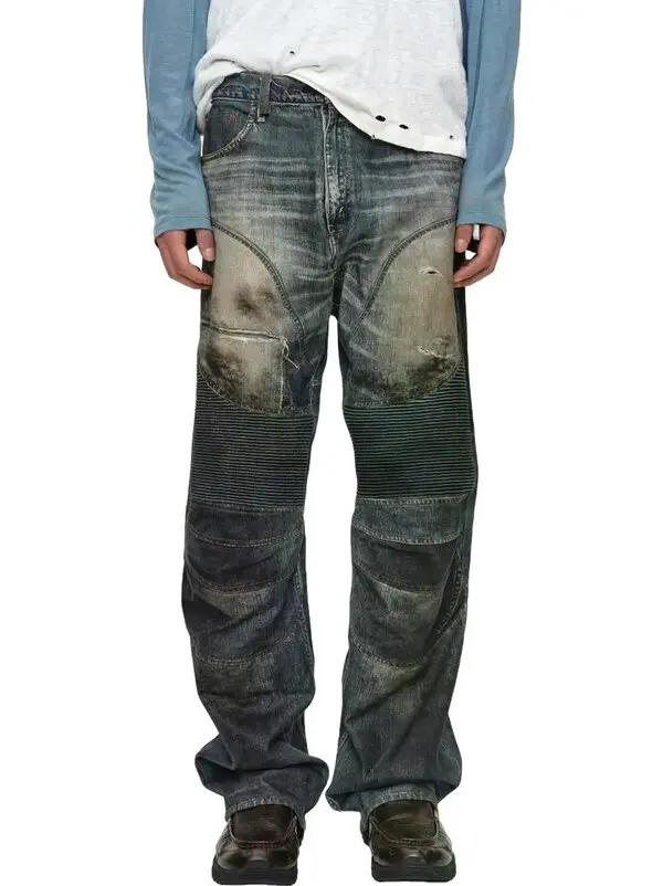 Andersson Bell Distressed Panelled Jeans - Blue