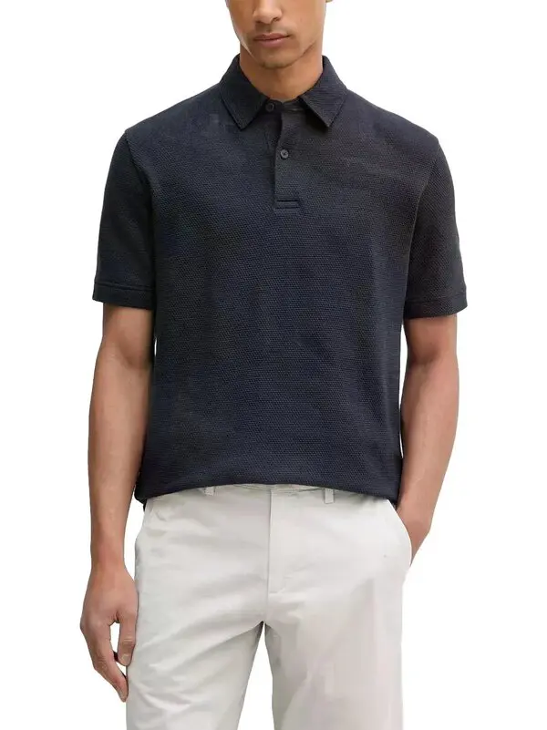 Marc O'polo Textured Short-sleeve Polo Shirt - Blue