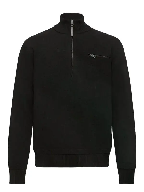 Moncler Half-zip Chest Pocket Sweater - Black