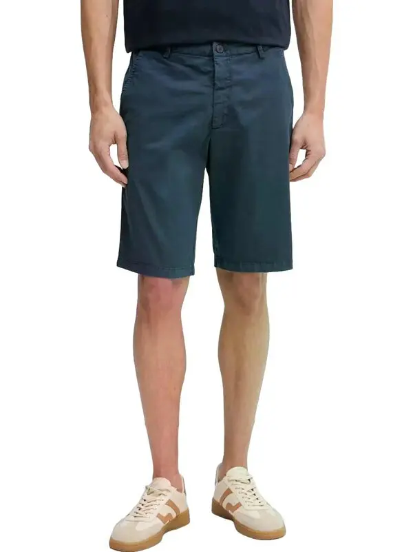 TRUSSARDI Logo Embroidered Twill Shorts - Blue