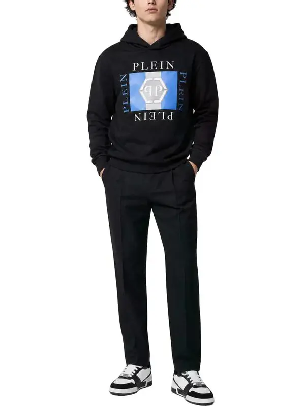 Philipp Plein Logo Print Hoodie - Black