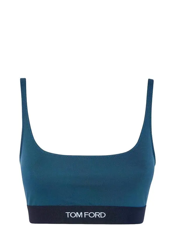 TOM FORD Logo-underband Bra - Blue