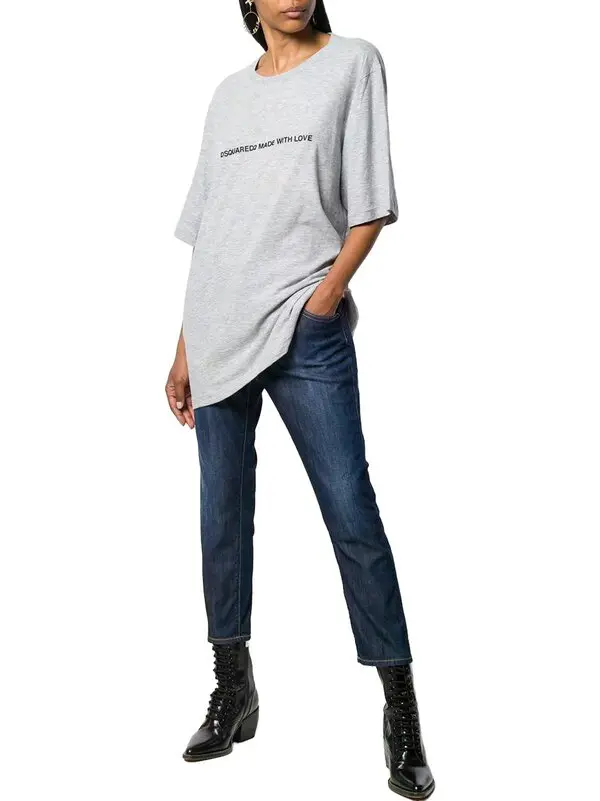 Dsquared2 Oversized Printed T-shirt - Grey