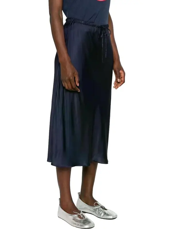 Kenzo Drawstring-waist Logo-plaque Midi Skirt - Blue
