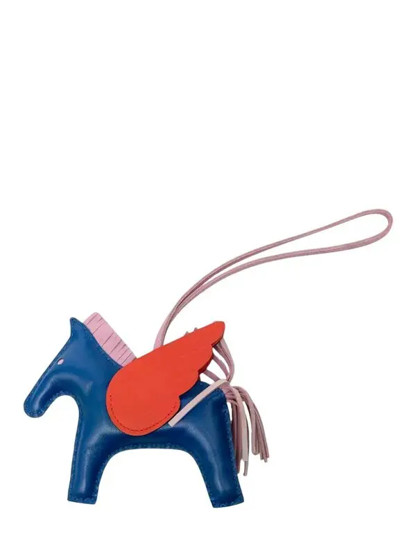 Hermès 2021 Milo Lambskin And Swift Grigri Rodeo Pegasus Bag Charm - Blue