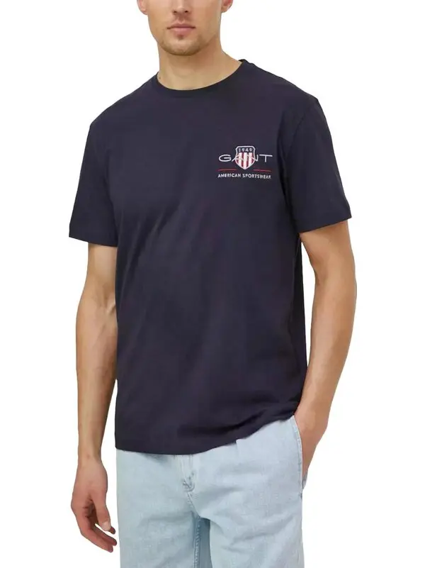 Gant Logo-embroidered T-shirt - Blue