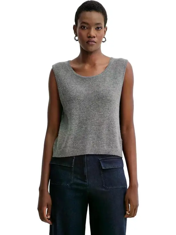 American Vintage Ribbed-trim Scoop Neck Vest - Grey