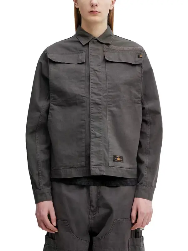 Alpha Industries Logo-patch Flap-pocket Jacket - Grey