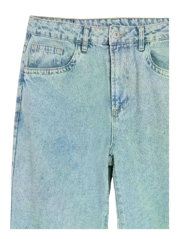 MKI MIYUKI ZOKU Bleach Wash Straight Leg Jeans - Blue