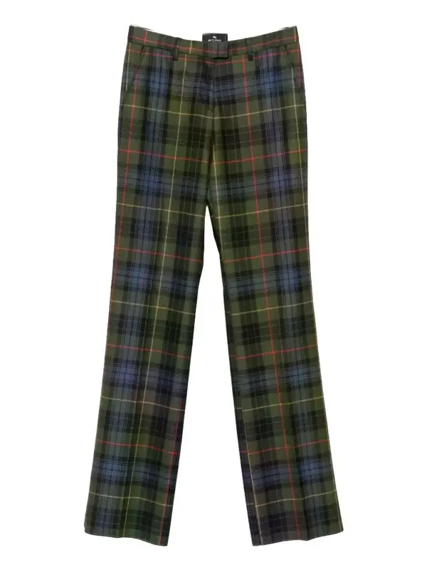Etro Tartan Check-pattern Trousers - Green