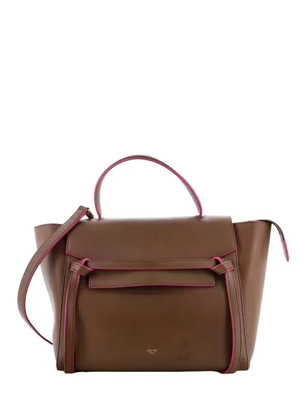 Celine Belt Bag Mini Satchel In Calfskin - Brown