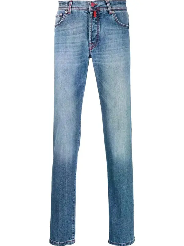 Kiton Mid-rise Straight-leg Jeans - Blue