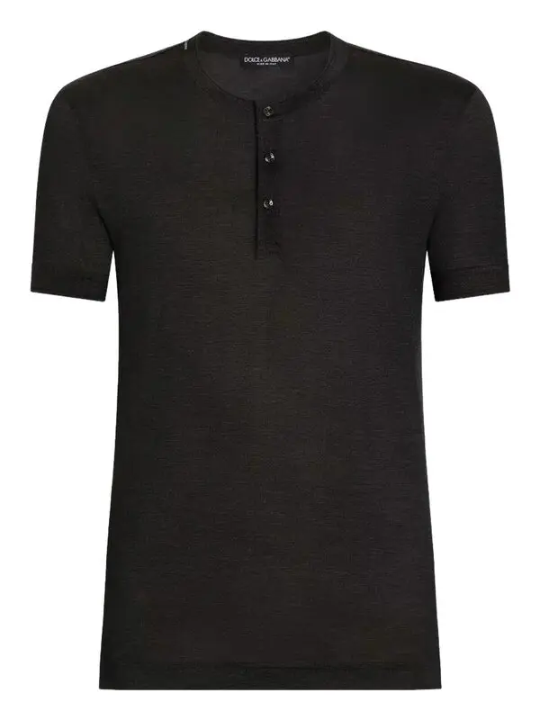 Dolce & Gabbana Silk Serafino T-shirt - Grey