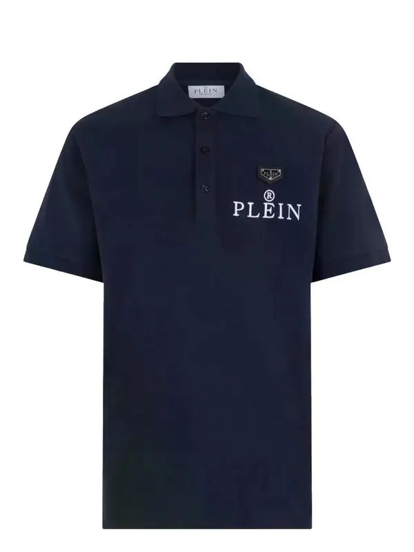 Philipp Plein Logo-embroidered Polo T-shirt - Blue