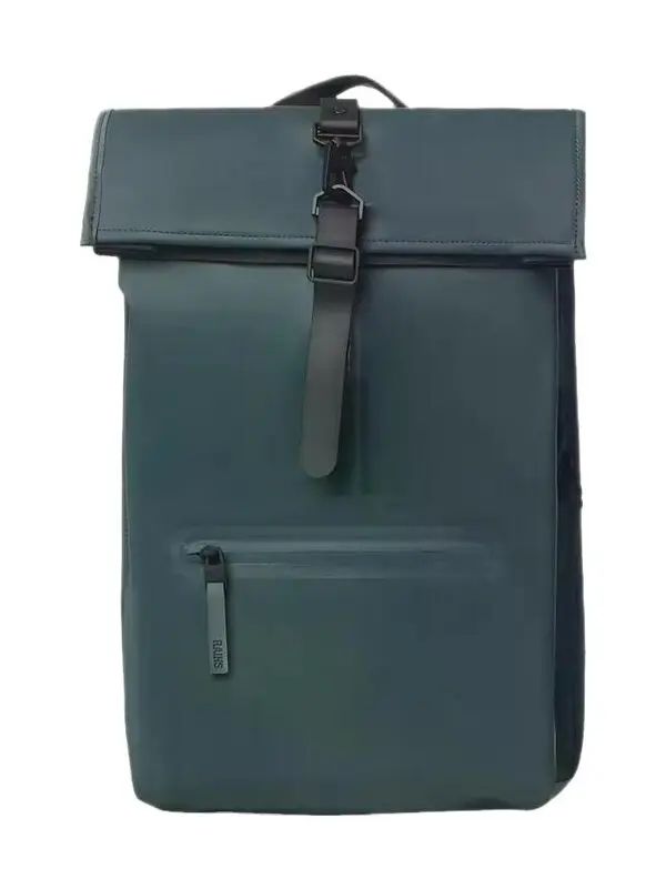 Rains Rolltop Carabiner-fastening Backpack - Blue