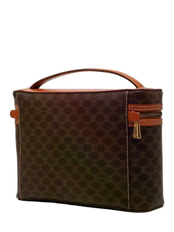 Celine Macadam Coated Canvas Vanity Bag - Brown