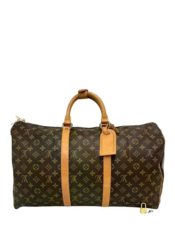 LOUIS VUITTON Monogram Keepall 50 Travel Bag - Brown