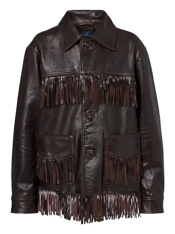 Polo Ralph Lauren Fringed Leather Jacket - Brown