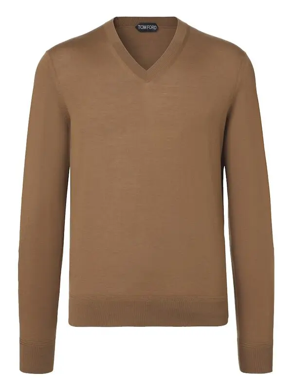 TOM FORD Wool V-neck Sweater - Black