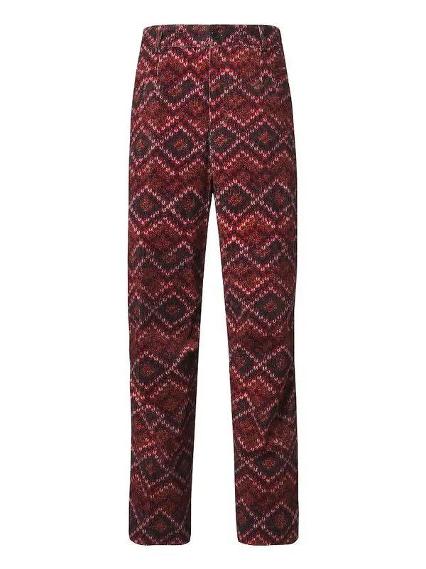 Dries Van Noten Printed Cotton Corduroy Straight Pants - Multicoloured