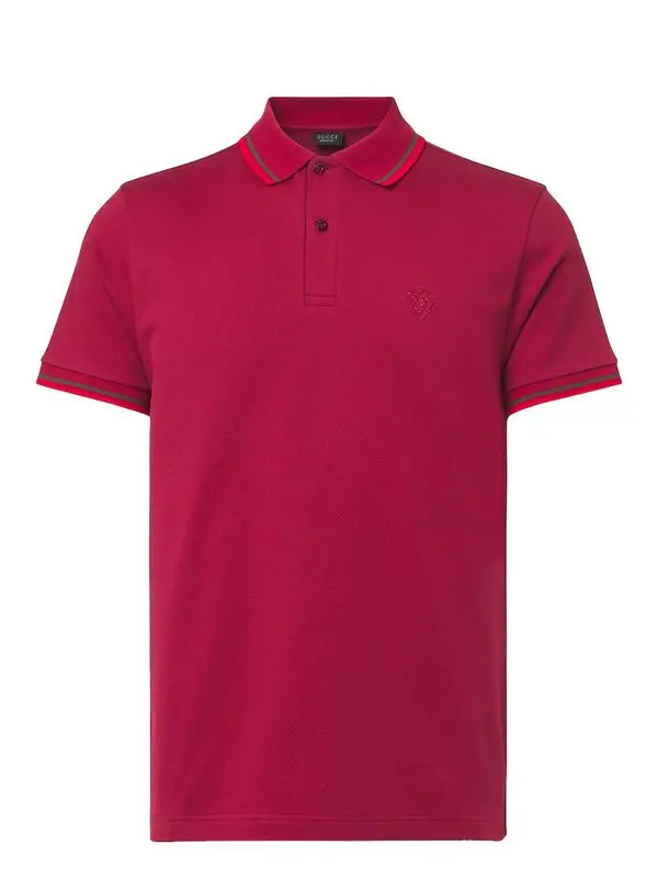 Gucci Cotton-blend Pique Polo Shirt - Red